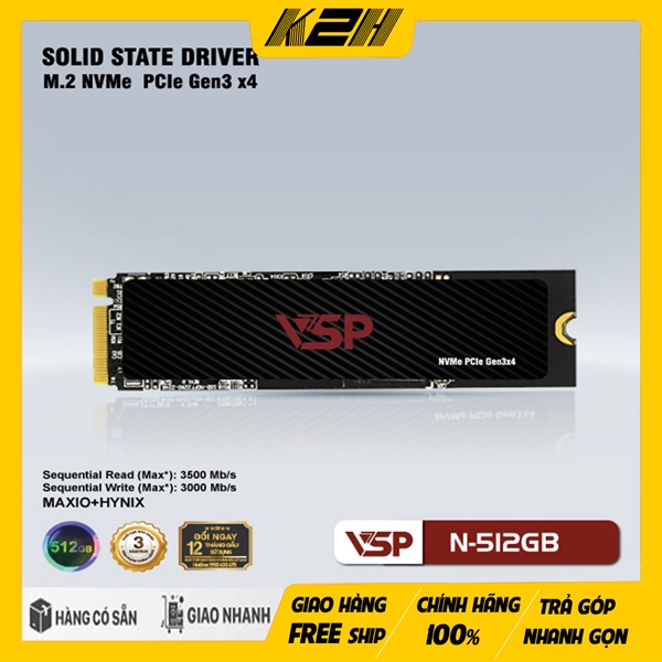 SSD VSP | SSD 512Gb NVMe – PCIe ReV3 (Read: 3.500 MB/s – Write: 3.000 ...