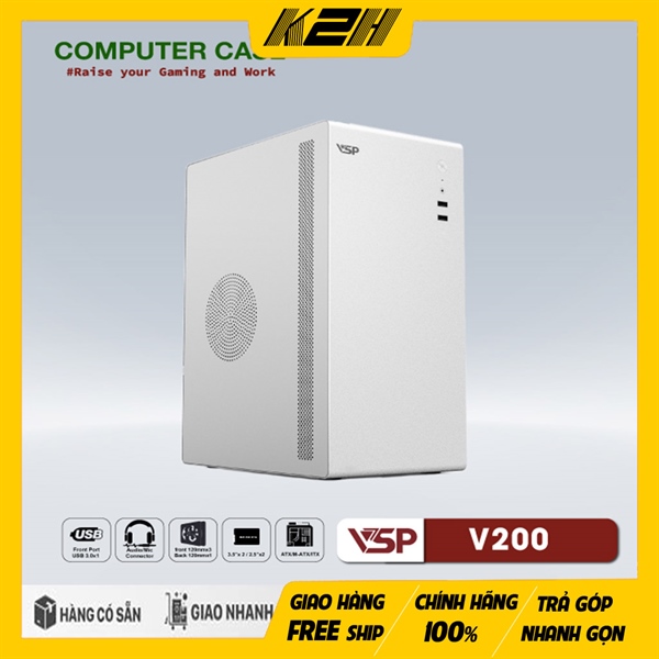 Case VSP home & Office series V200 WHITE | FULL NHÔM – K2H